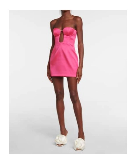 Magda Butrym Strapless Cutout Satin Minidress