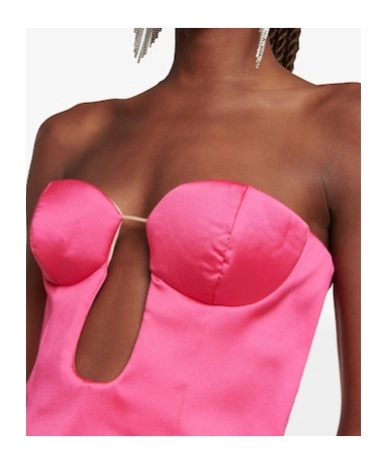 Magda Butrym Strapless Cutout Satin Minidress
