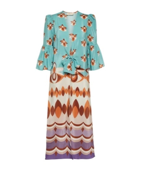 ADRIANA DEGREAS Vintage Printed Silk Maxi Dress - Multicolor
