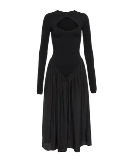 Stella McCartney Cutout Silk-trimmed Midi Dress