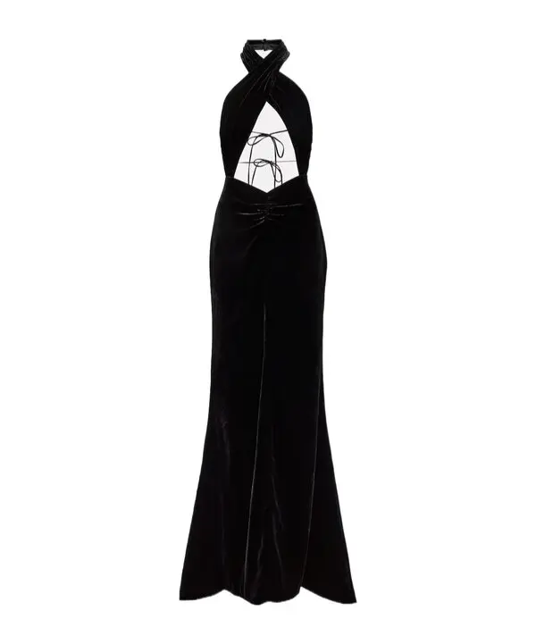 Alessandra Rich Openwork Velvet Dress