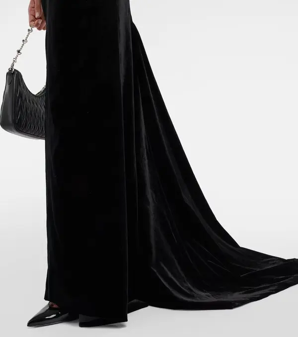 Alessandra Rich Openwork Velvet Dress