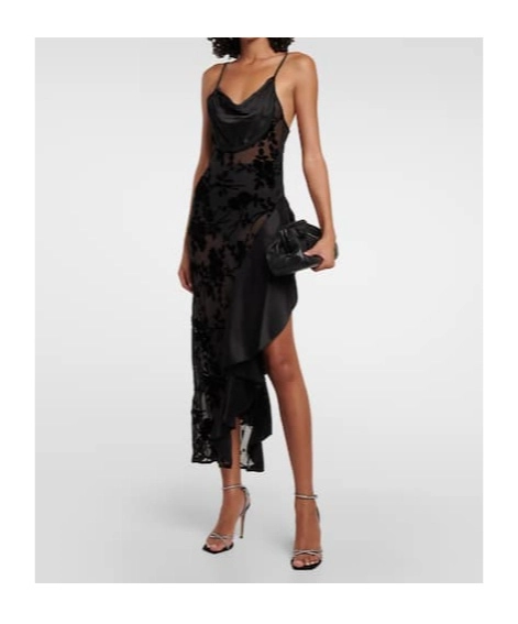 RODARTE Asymmetrical Floral Devoré Slip Dress