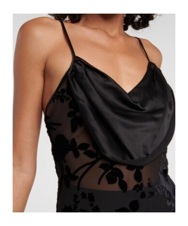 RODARTE Asymmetrical Floral Devoré Slip Dress