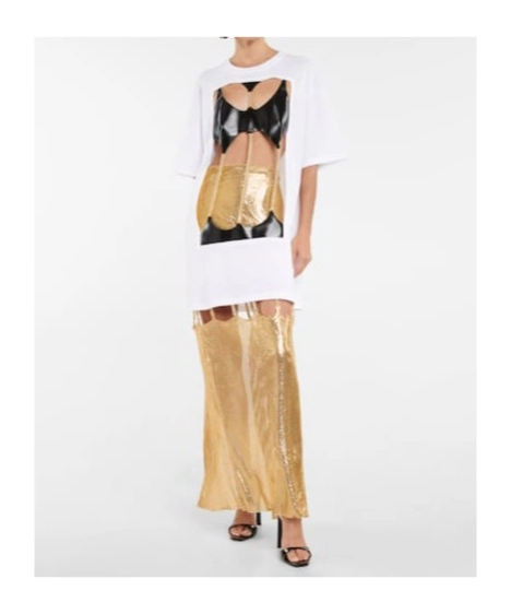 CHRISTOPHER KANE Cutout Mesh Midi Skirt