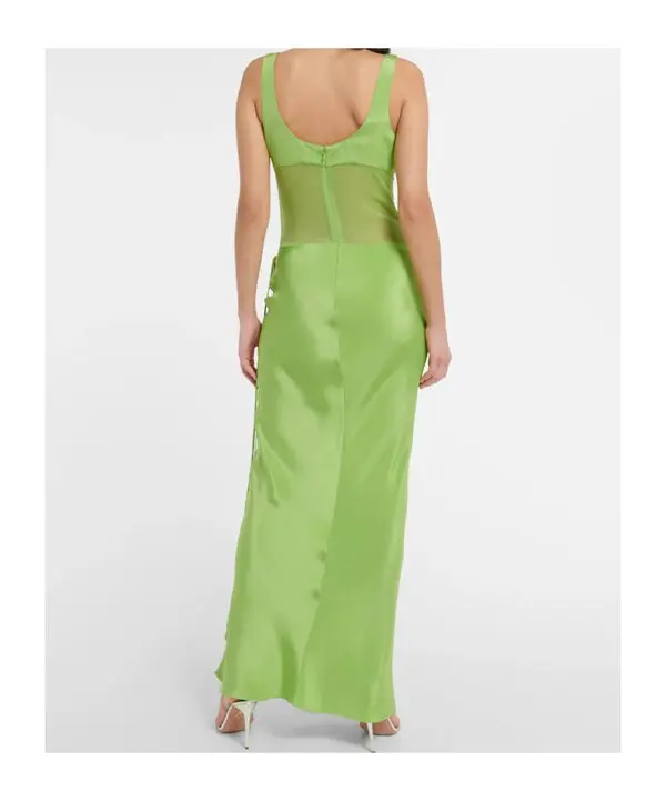 Christopher Esber Sheer-detail Silk Satin Gown