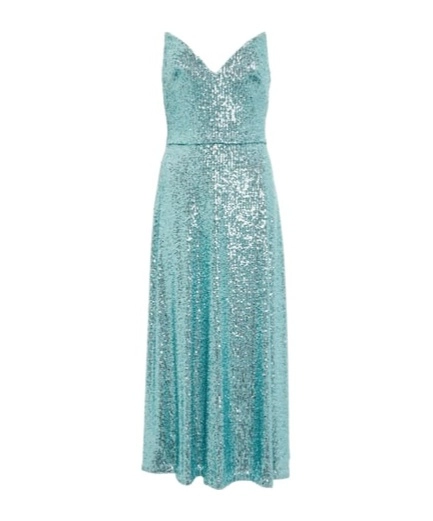 Monique Lhuillier Sequined Sweetheart Neckline Midi Dress - Blue
