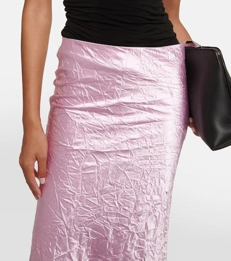 Attico Crinkled Satin Slip Skirt