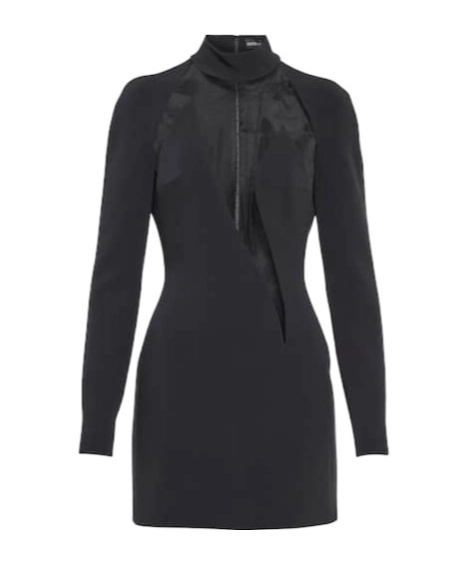 David Koma Mesh-panel Mockneck Minidress
