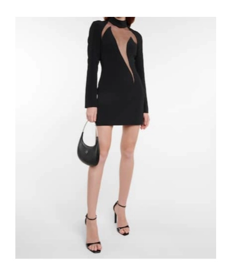 David Koma Mesh-panel Mockneck Minidress