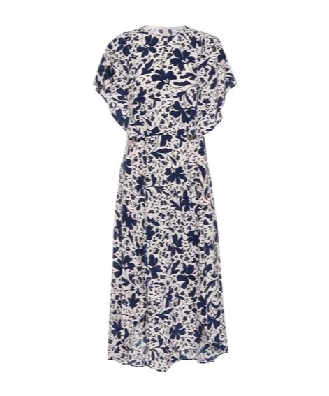 Stella McCartney Floral Silk Midi Dress - Gray