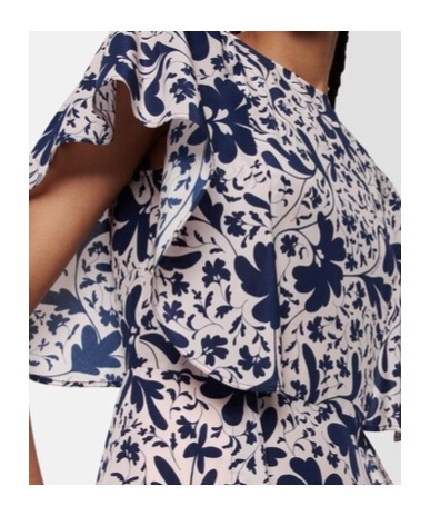 Stella McCartney Floral Silk Midi Dress - Gray