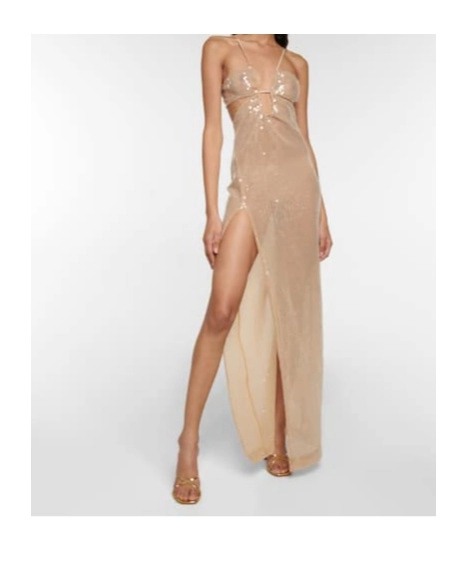 NENSI DOJAKA Sequined Cutout Maxi Dress