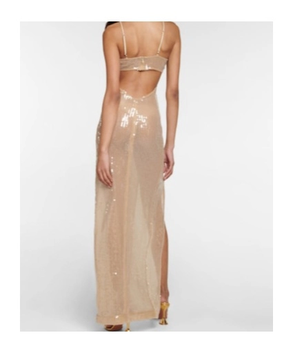 NENSI DOJAKA Sequined Cutout Maxi Dress
