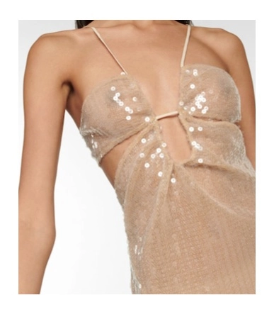 NENSI DOJAKA Sequined Cutout Maxi Dress