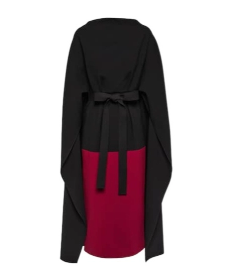 ROKSANDA Cape-detail Crepe Midi Dress - Black