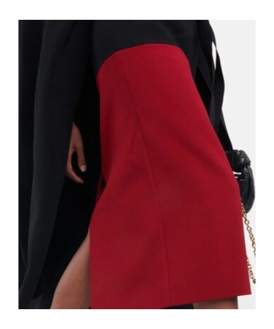ROKSANDA Two-tone Crepe Midi Dress With Cape Effect