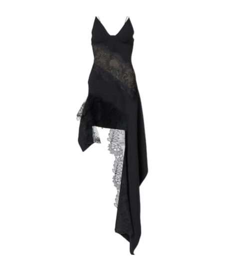 David Koma Asymmetric Lace-trimmed Minidress