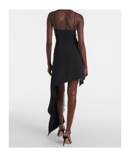 David Koma Asymmetric Lace-trimmed Minidress