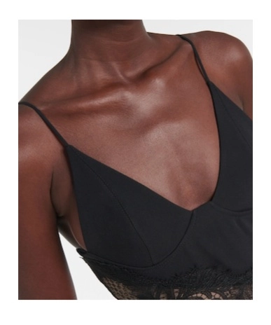 David Koma Asymmetric Lace-trimmed Minidress