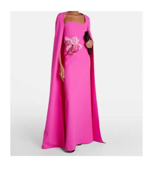 SAFIYAA LONDON Mattia Caped Embellished Gown