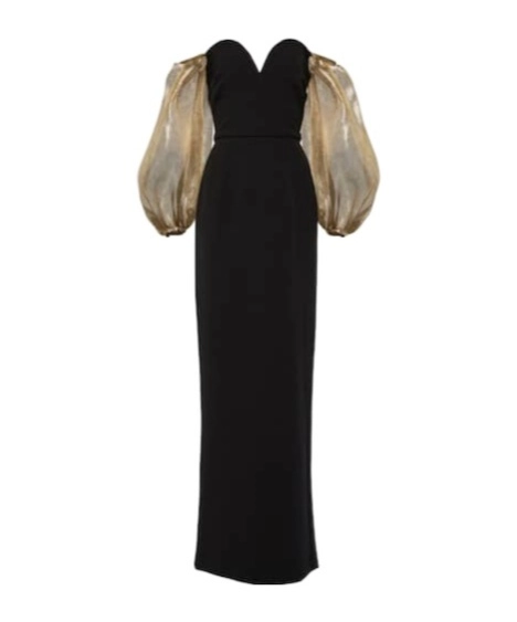SAFIYAA LONDON Off-shoulder Crêpe Gown