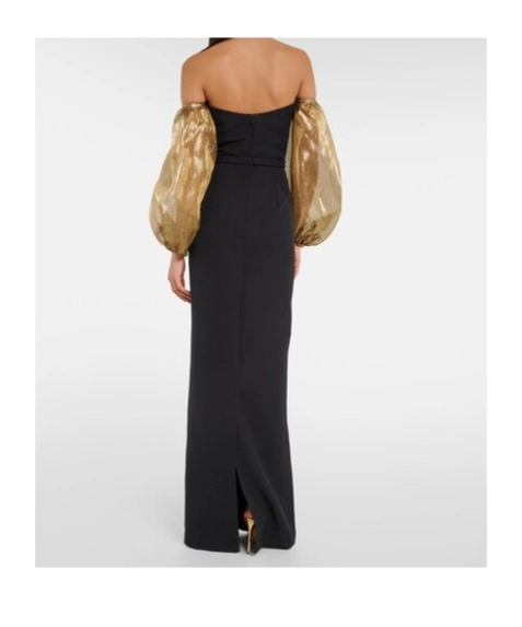 SAFIYAA LONDON Off-shoulder Crêpe Gown