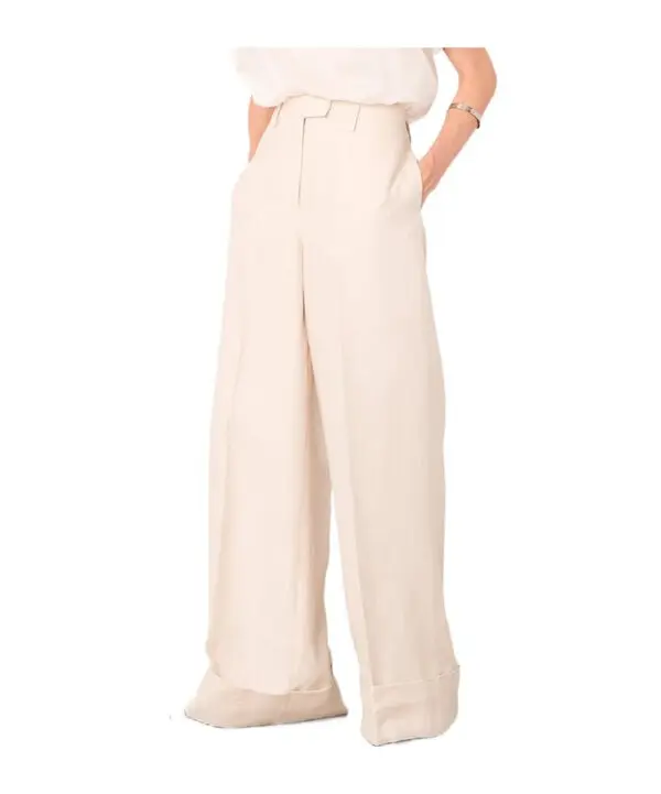 Officine Générale Tailored Wide Leg Pants With Belt Loops - Pink