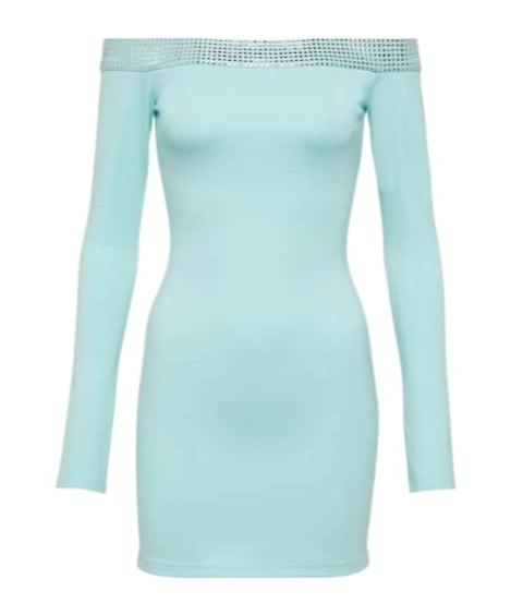 David Koma Crystal-embellished Minidress - Blue