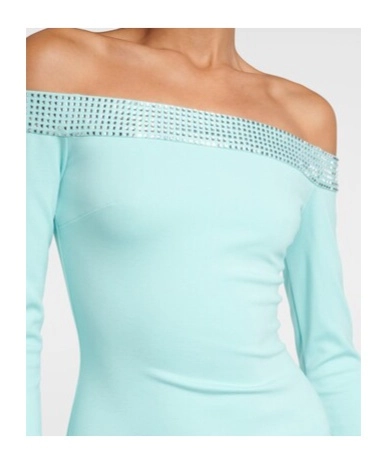 David Koma Crystal Embellished Mini Dress - Blue