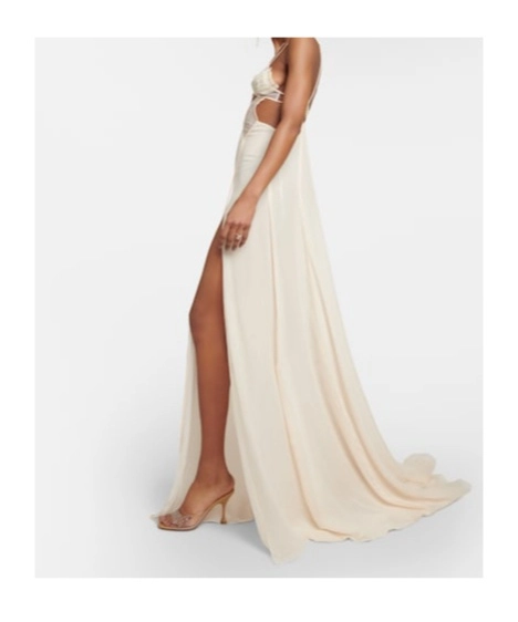 NENSI DOJAKA Bridal Cutout Silk Chiffon Gown