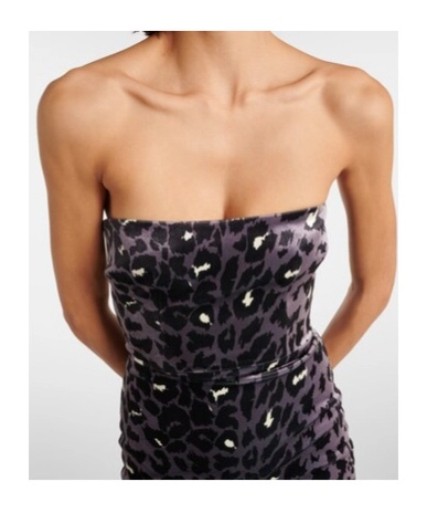 Alex Perry Leopard-print Strapless Velvet Gown