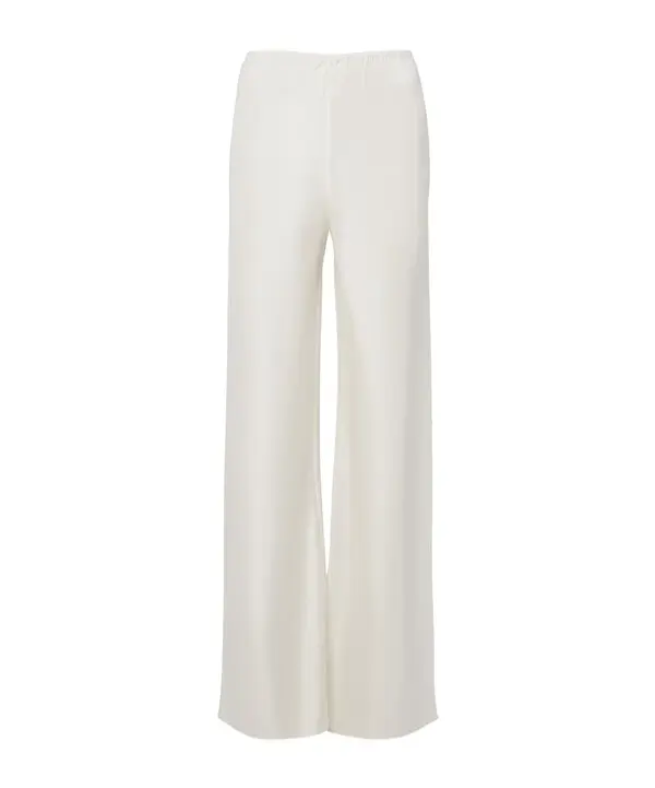 Posse Cove Silk-blend Straight Leg Pants - White