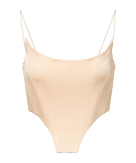 Alex Perry Satin Bustier Top - Nude