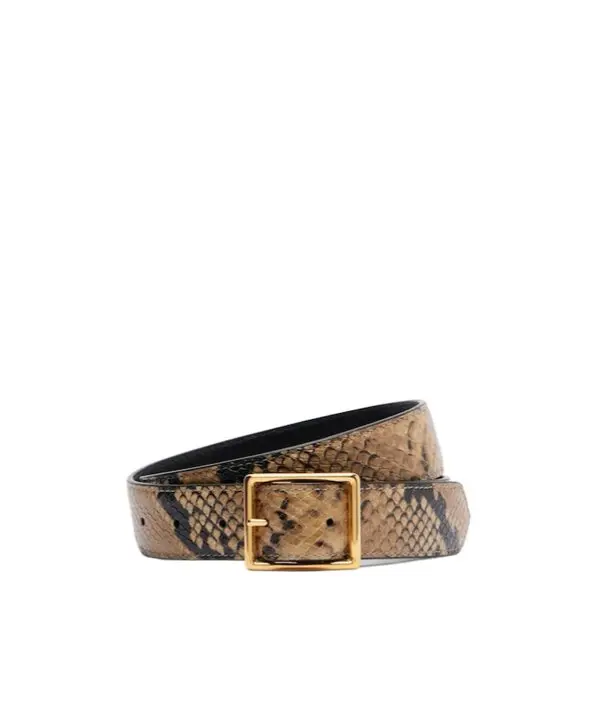 NILI LOTAN Gabriele Snake-print Leather Belt - Multicolor