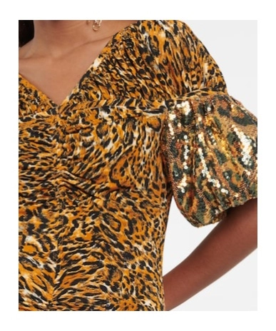 Rabanne Embellished Animal-print Ruched Minidress