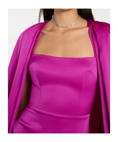 Alex Perry Caped Satin Gown