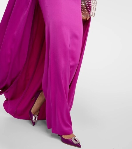 Alex Perry Caped Satin Gown
