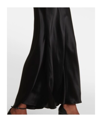 RODARTE Silk Satin Midi Dress With Lace Trim