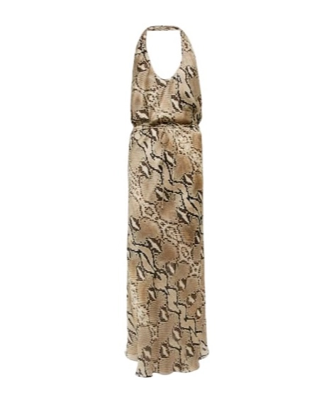 PETAR PETROV Abby Snake-print Silk Midi Dress - Nude