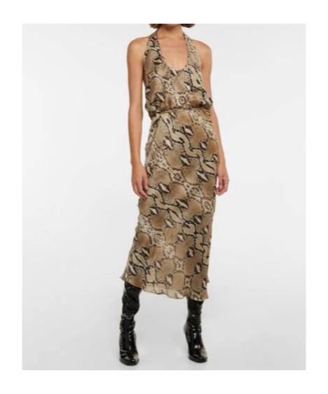 PETAR PETROV Abby Snake-print Silk Midi Dress