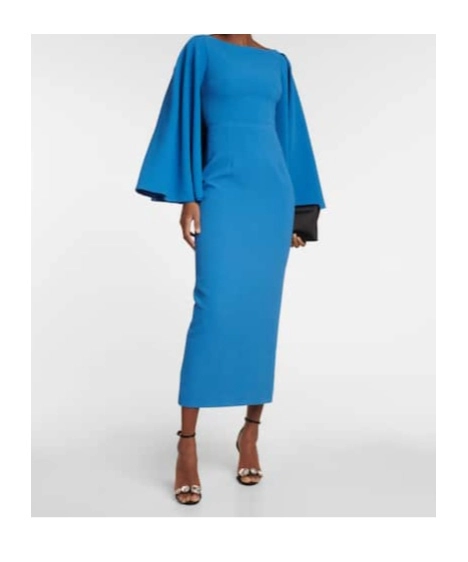 EMILIA WICKSTEAD Niesha Crepe Midi Dress - Blue