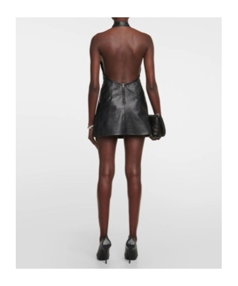 PETAR PETROV Atkins Leather Halterneck Mini Dress