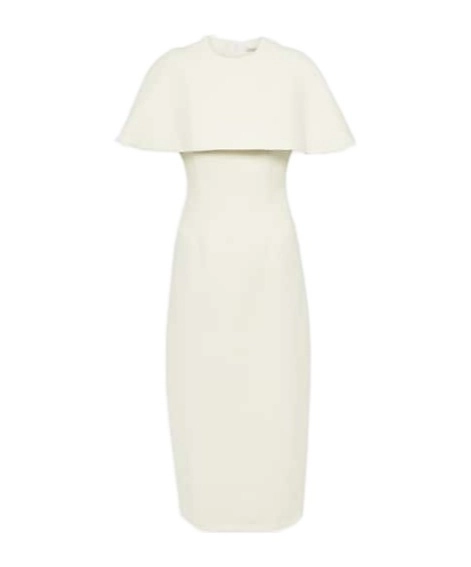 EMILIA WICKSTEAD Bridal Blaine Caped Midi Dress - White
