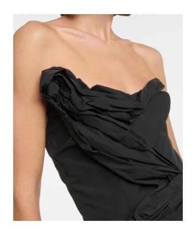 Maticevski Asymmetrical Bustier Minidress With Oversized Bow