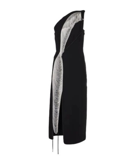 Maticevski One-shoulder Midi Dress With Fringe Detail