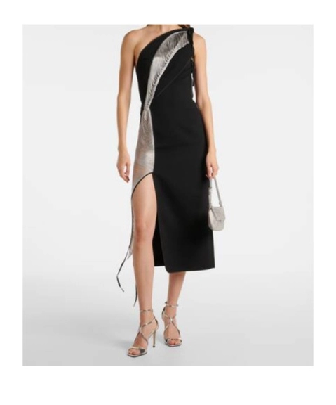 Maticevski One-shoulder Midi Dress With Fringe Detail