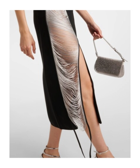 Maticevski One-shoulder Midi Dress With Fringe Detail