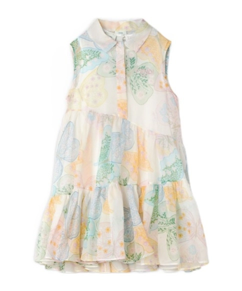 Fendi Tiered Butterfly-print Dress - Multi-color