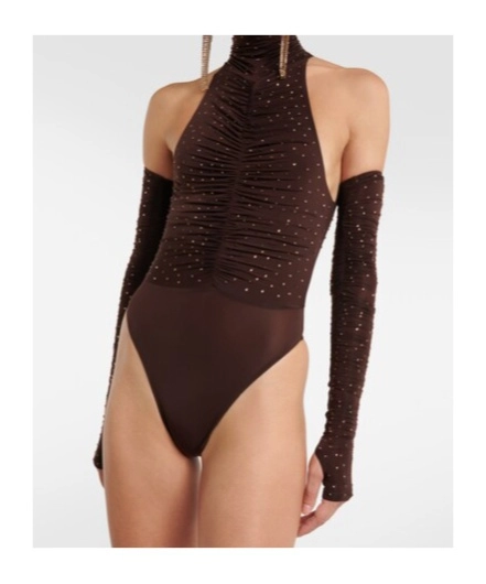 Alex Perry Arlie Embellished Halterneck Bodysuit